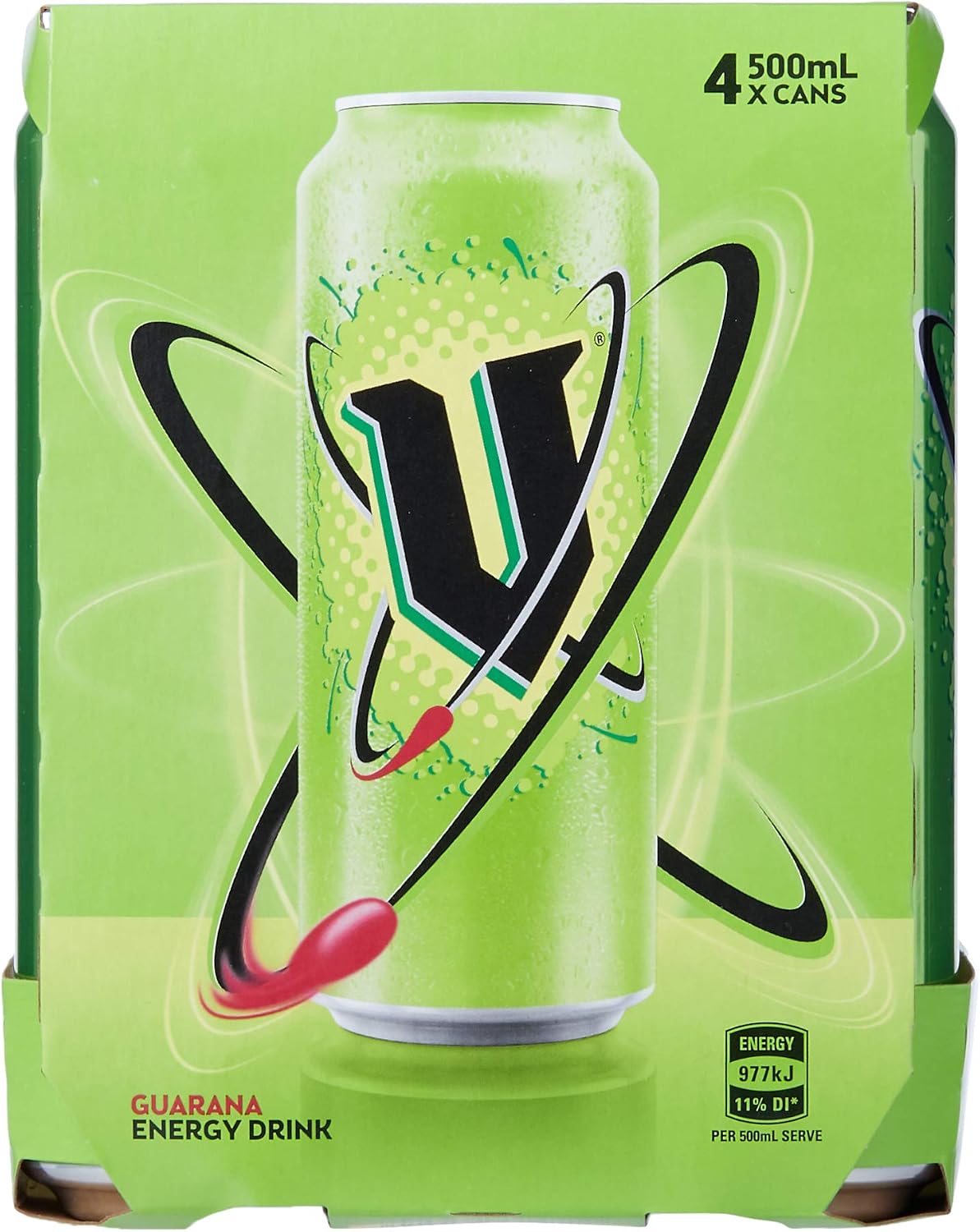 V Energy Green Guarana Energy Drink Can, 24 x 500 Milliliters : Amazon ...