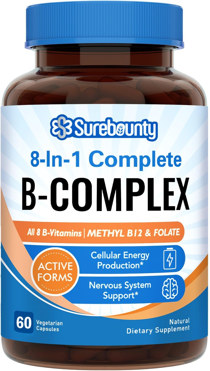 Amazon.com: Surebounty 8-in-1 Vitamin B Complex Capsules for Women & Men, Super B Complex ...