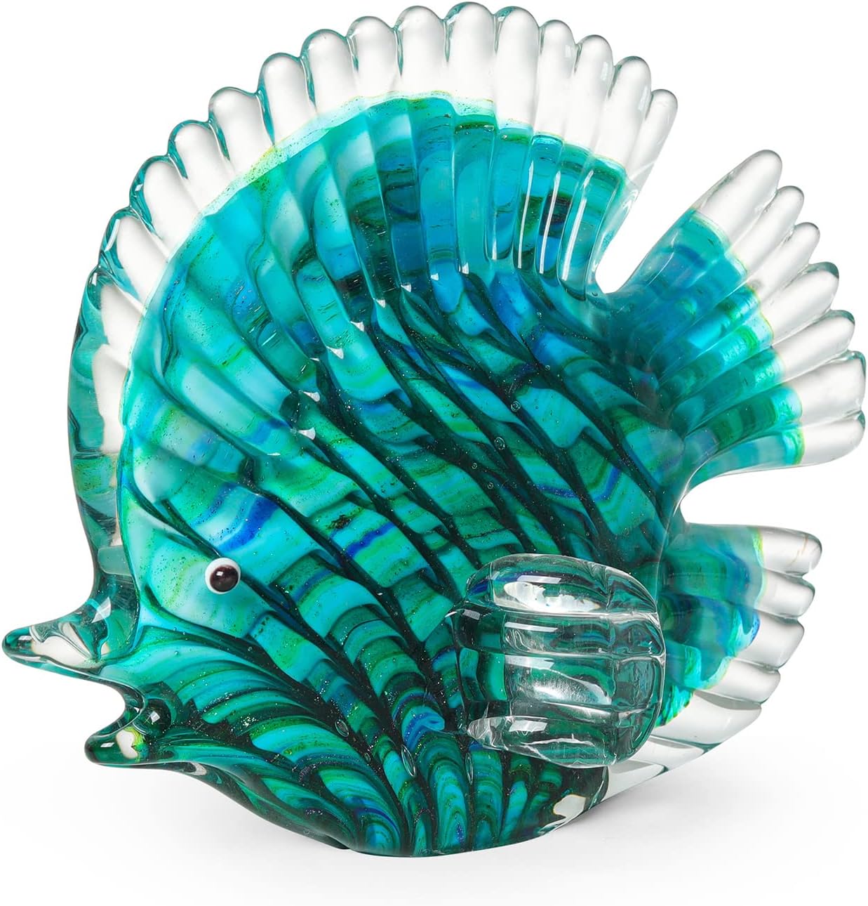 LONGWIN Tropical fish Shaped Glass Hand Blown Sea Animal Figurine Home ...
