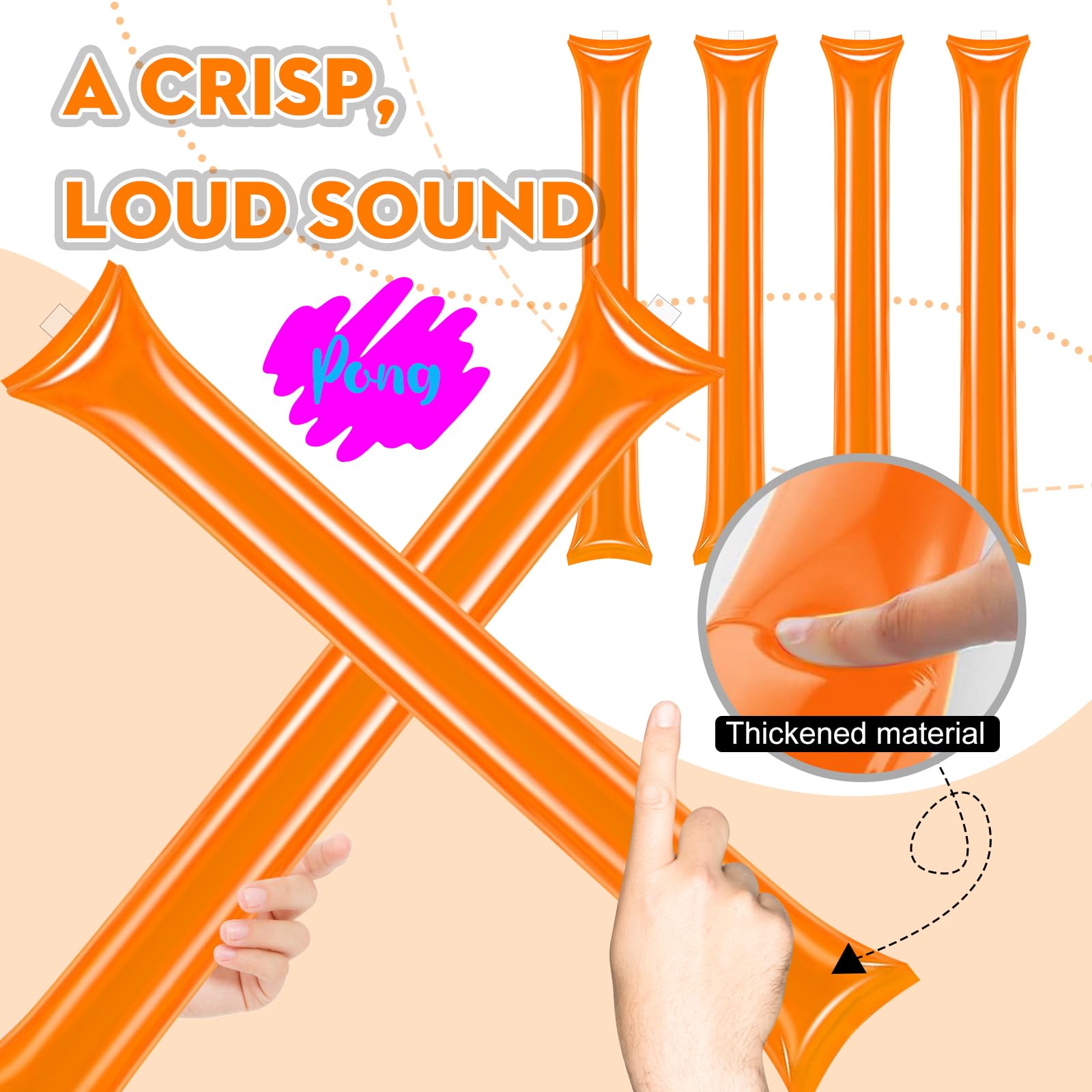 Snapklik.com : Cssopenss 50 PCS Orange Thunder Sticks Thicken Plastic ...