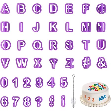 Alytimes Pack of 36 Alphabet Letter & Number Fondant Icing Cutter Set ...