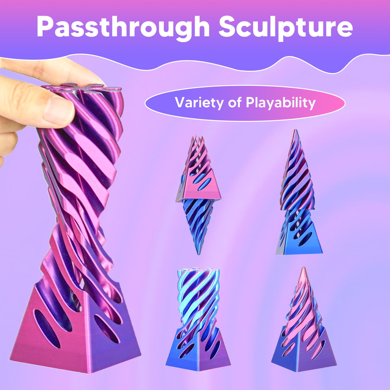 Snapklik.com : Impossible Pyramid Passthrough Sculpture, 3D Printed ...
