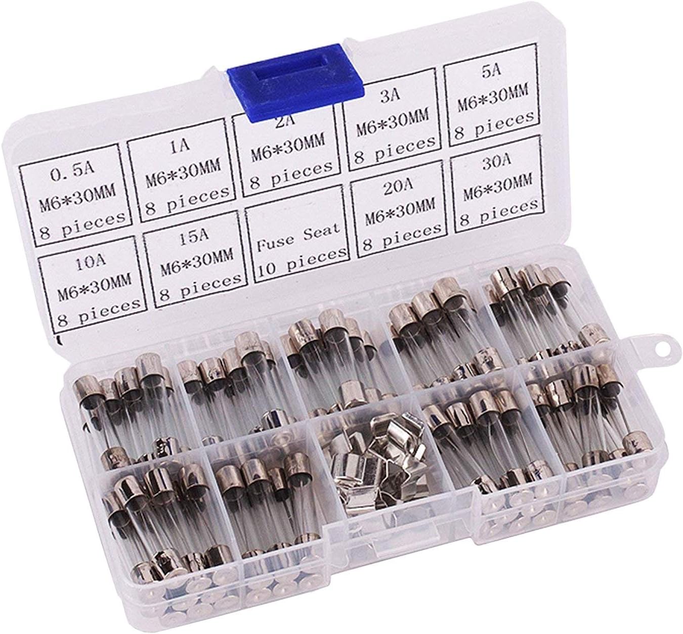 Fasizi 6x30mm Fast-blow Glass Fuses Quick Blow Car Glass Tube Fuses ...