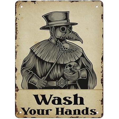 Amazon.com: Retro Signs Wash Your Hands Vintage Metal Tin Signs Plague ...