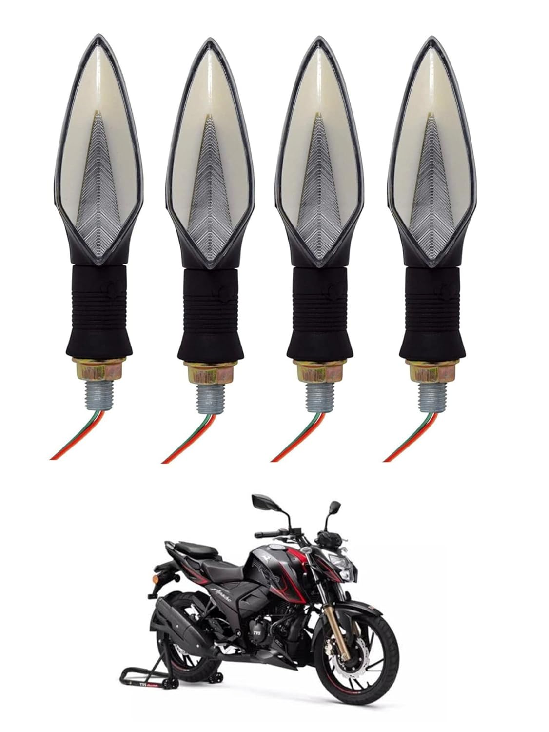 Pack of 4 indicator for yamaha fz Motorcycle leaf Neon LED Amber Turn ...