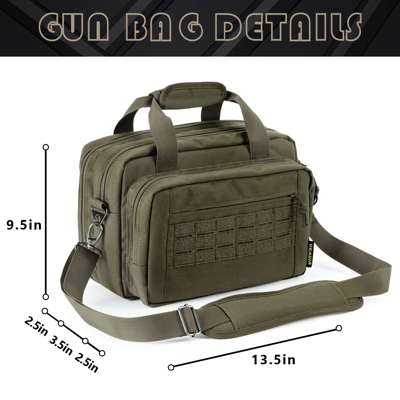Snapklik.com : VEAGIA Range Bag,Pistol Case,Gun Range Bags For Handguns ...