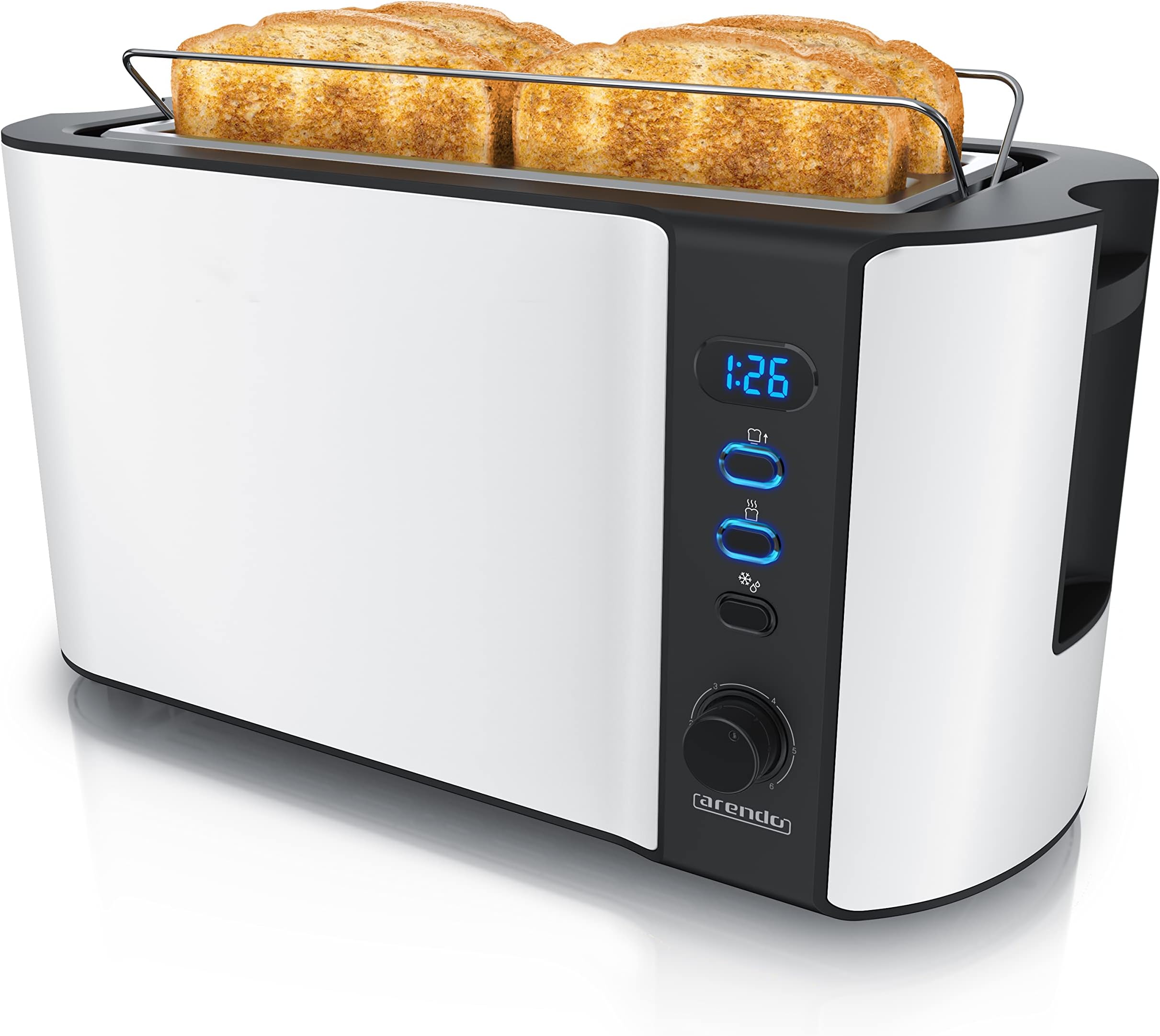 arendo - Frukost 4 slice long slot toaster - double wall housing – with ...