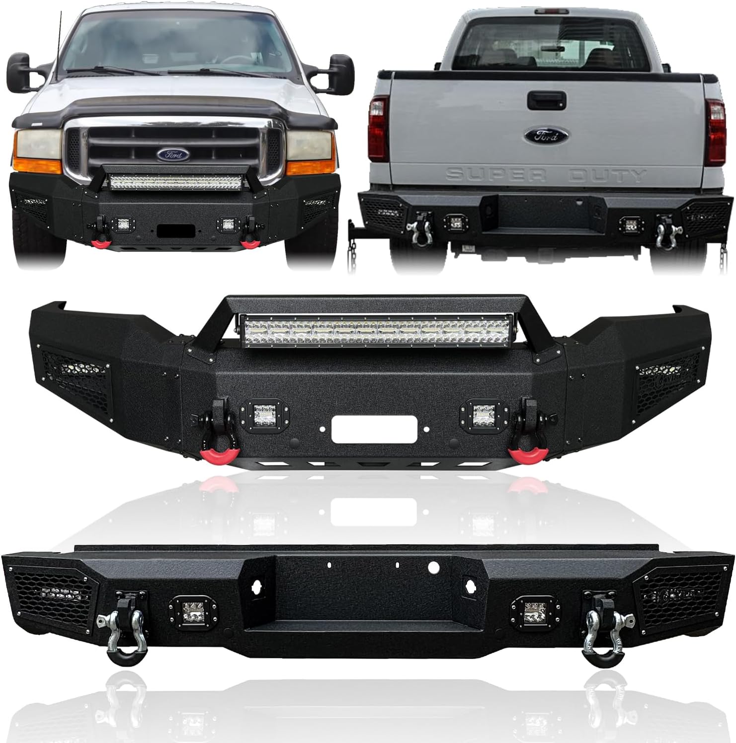 Amazon.com: TIOYAR Front and Rear Bumper Texture Black Compatible with ...