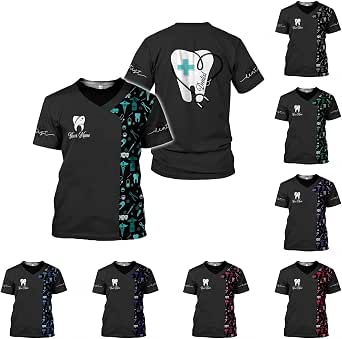 Amazon.com: Custom 3D Dental Shirt for Hygienists Dentists Unique ...