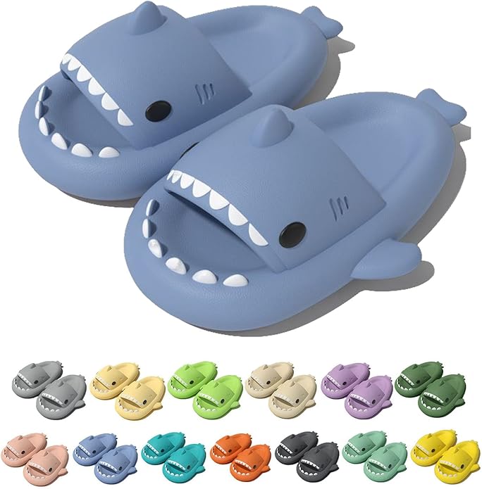 Shark Slides Kids Shark Sharky Pantuflas Cloud Chunky Crocs Eva Soft ...