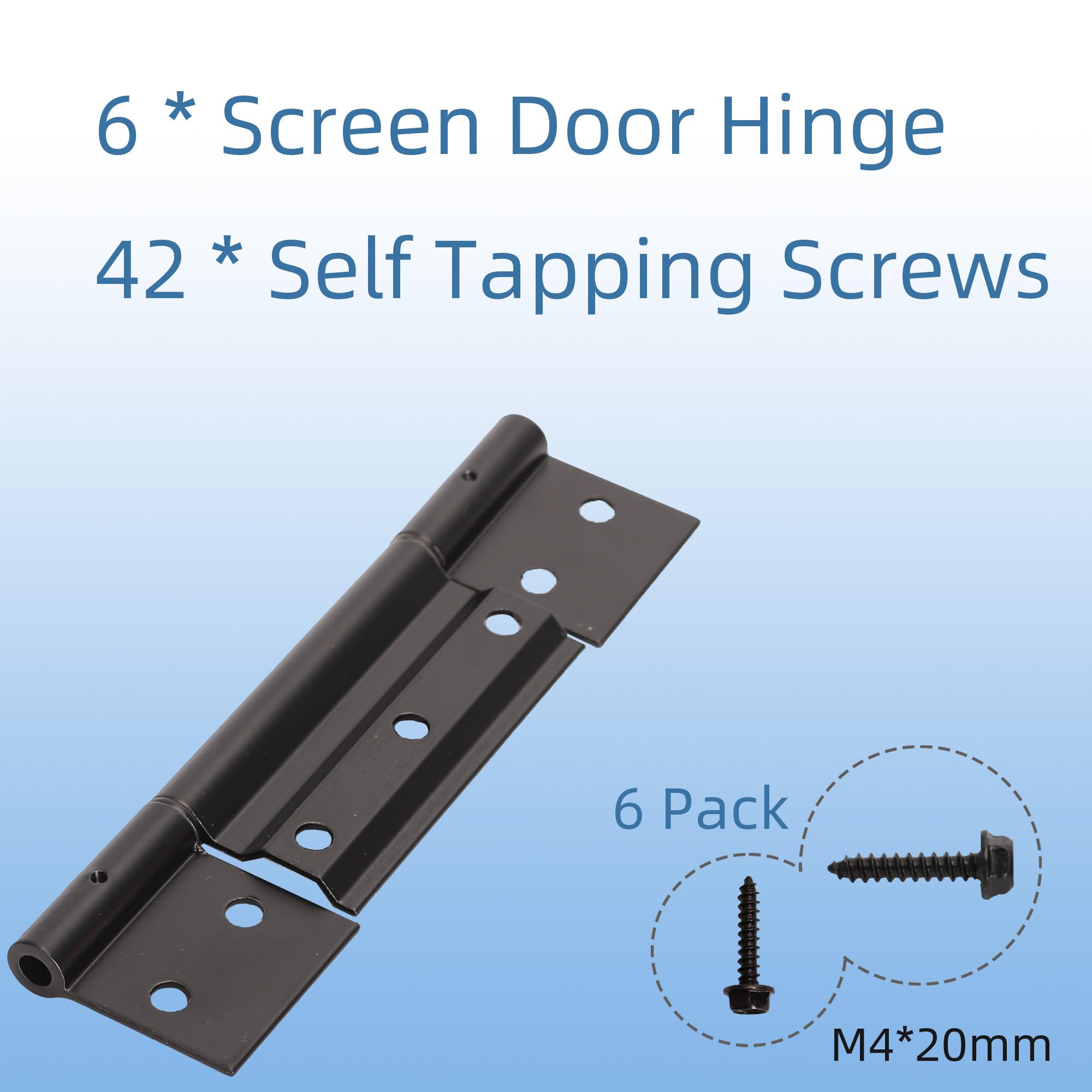 Snapklik.com : 6-Pack Black Screen Door Hinge, 1/8 In Larson Grooved ...