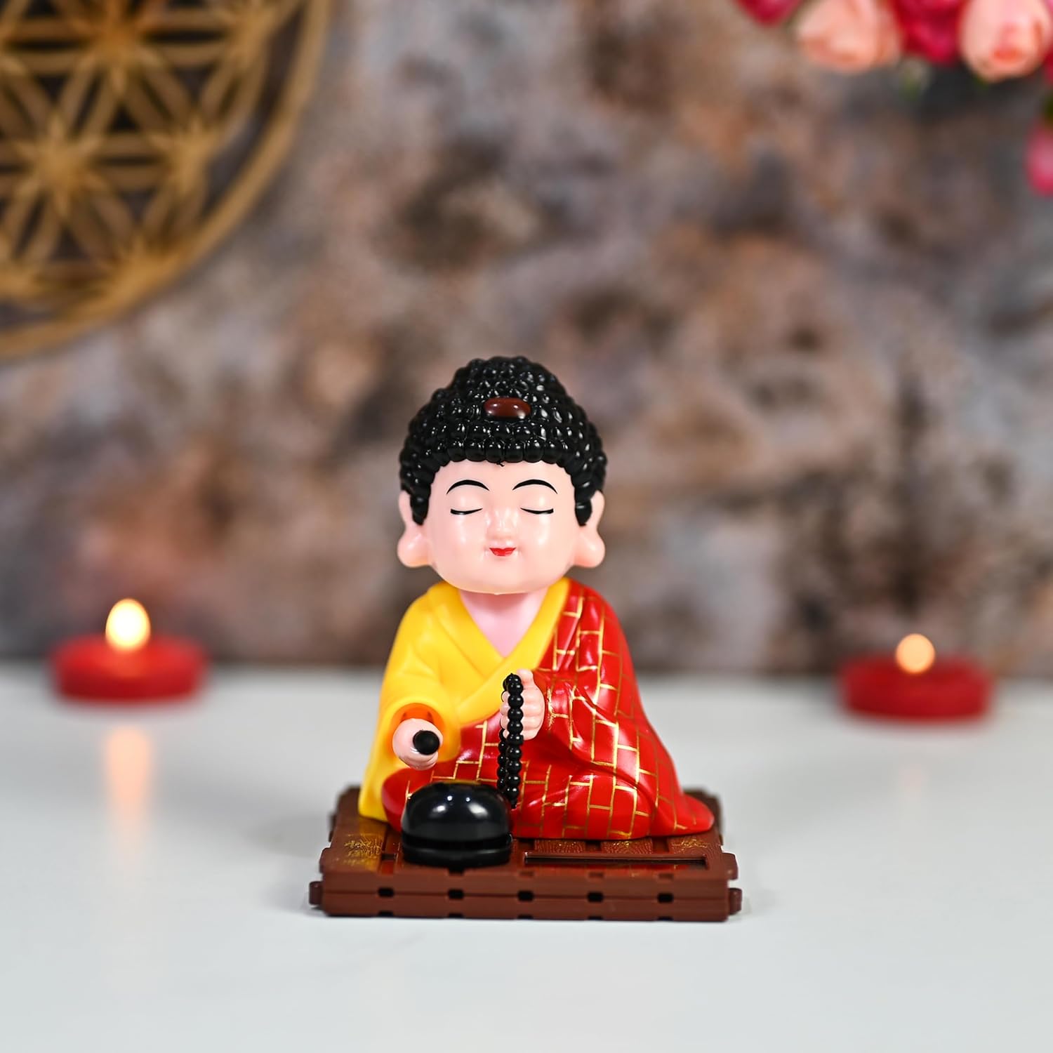 Buy HindCraft Buddha Statue – Moving Head Solar Buddha | Solar-Powered ...