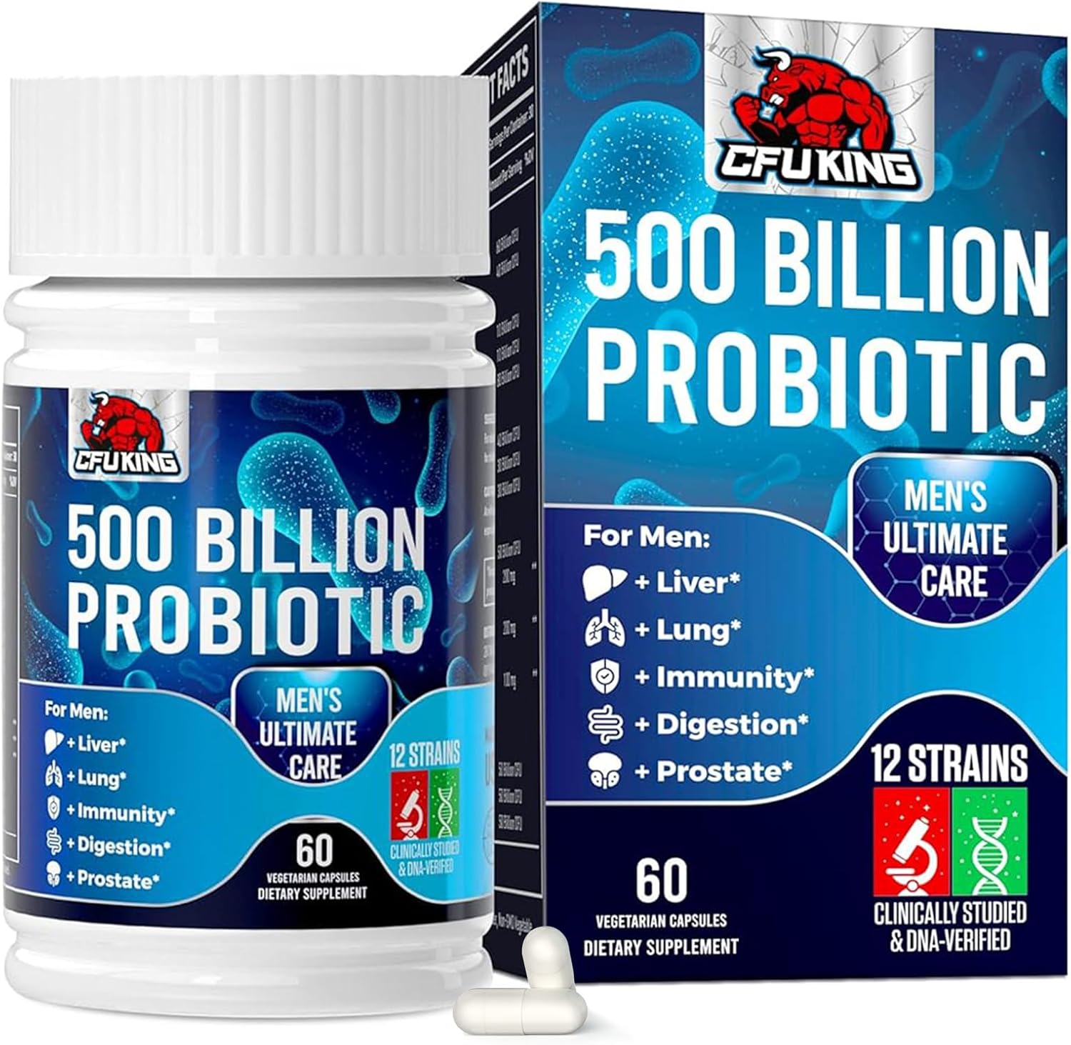 Amazon.com: Probiotics for Men, 500 Billion CFU + 12 Strains Men's ...