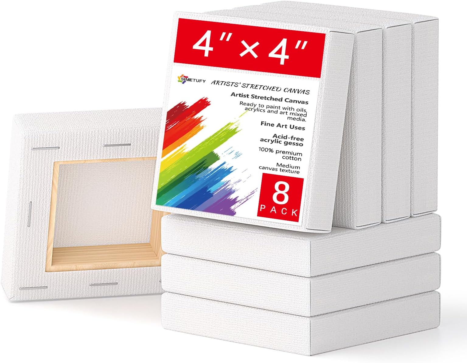Amazon.com: SL crafts Mini Stretched Canvas 4x4 Inch Small Blank Canvas ...