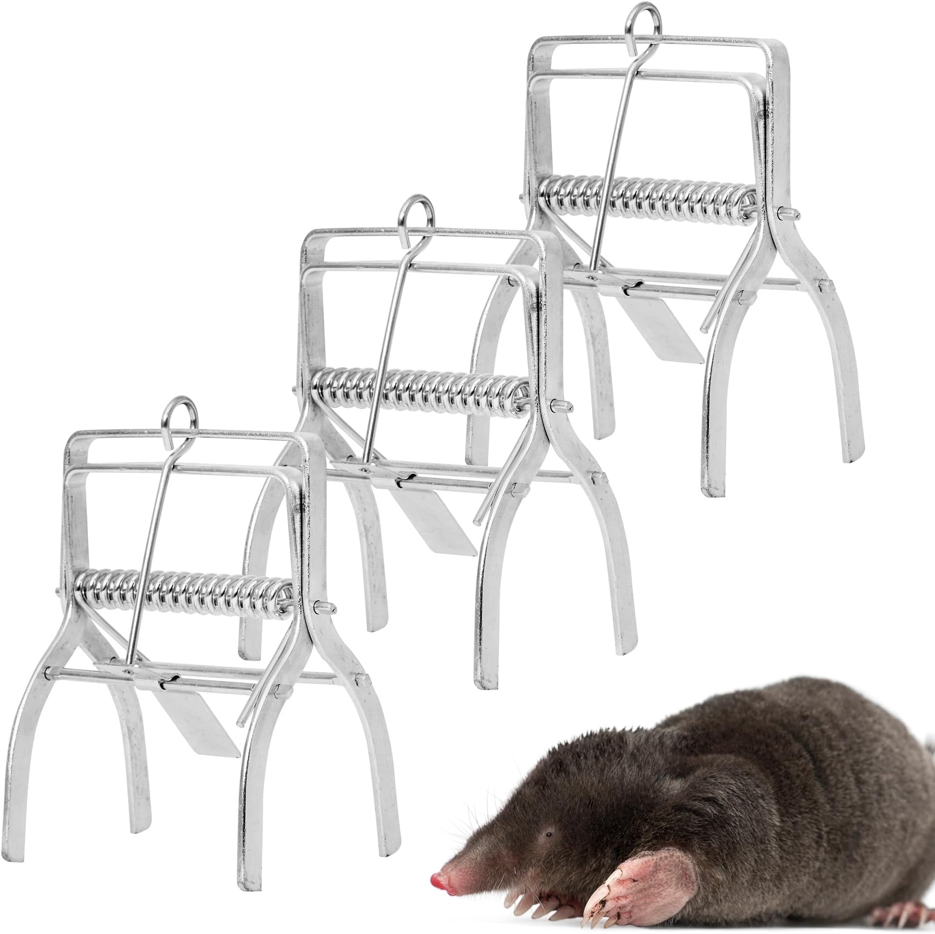 Woodside 4 Pack of Heavy Duty Mole Claw Scissor Traps Fast Humane Kill ...