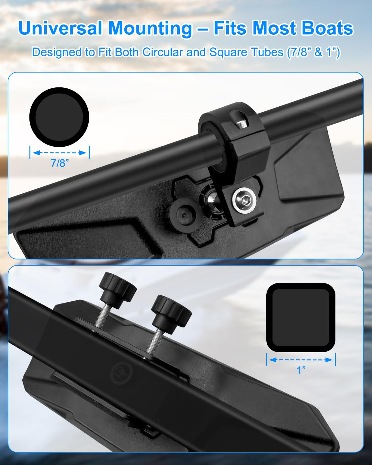 Snapklik.com : Universal Rear View Boat Mirror For Circular And Square ...