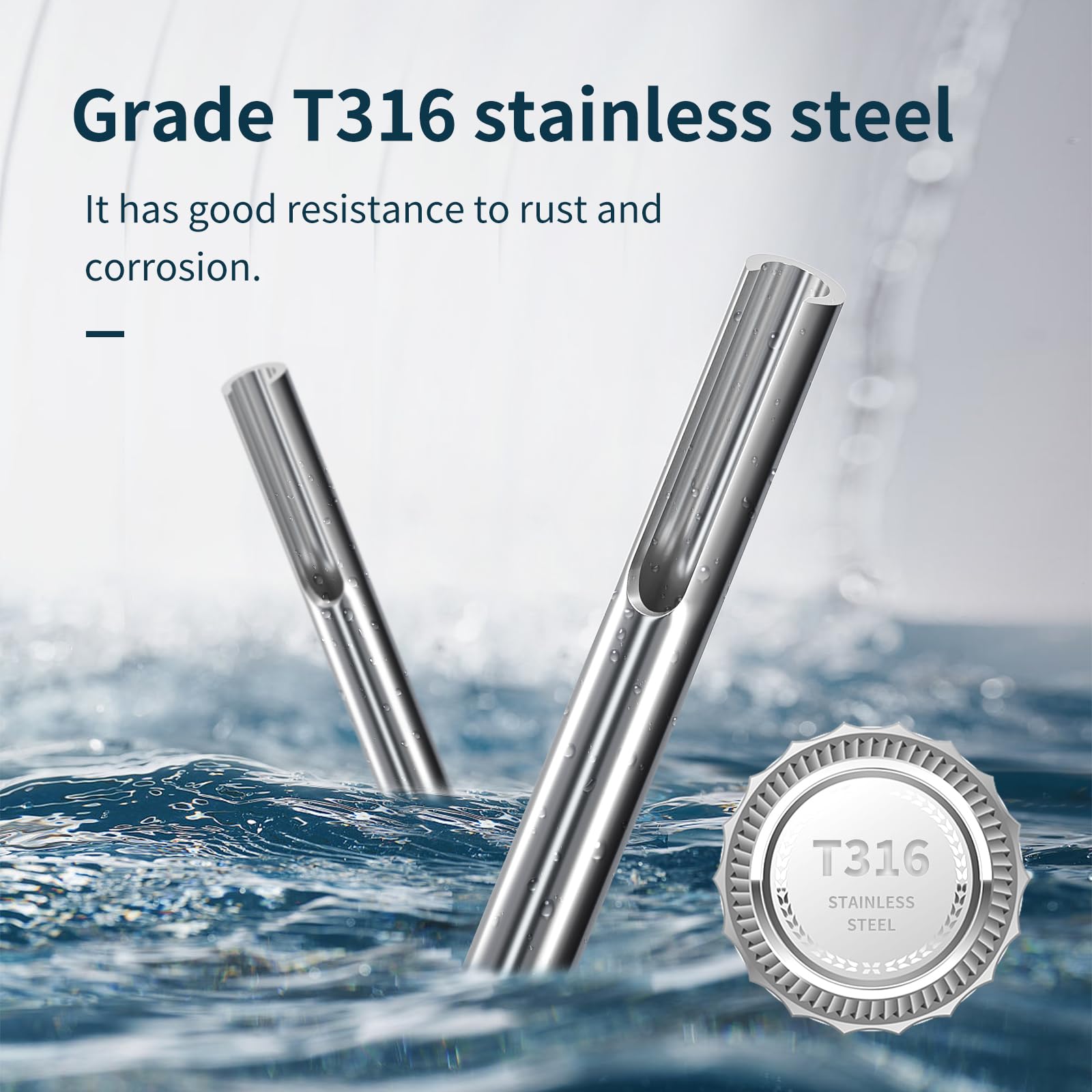 Snapklik.com : 60 Pack 316 Stainless Steel 1/8" Adjustable Invisible ...