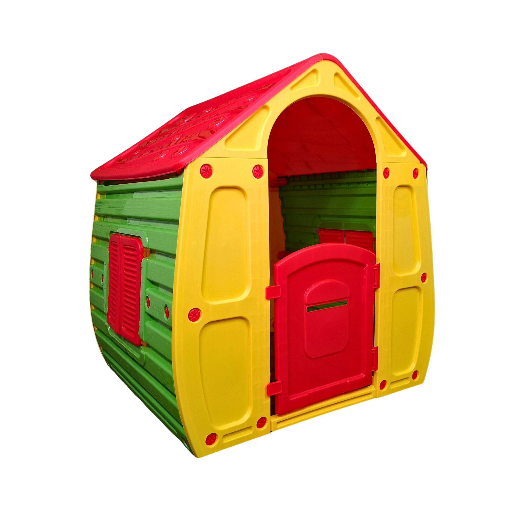 1.09m Yellow & Red Indoor Outdoor Plastic Wendy House Magical Playhouse ...