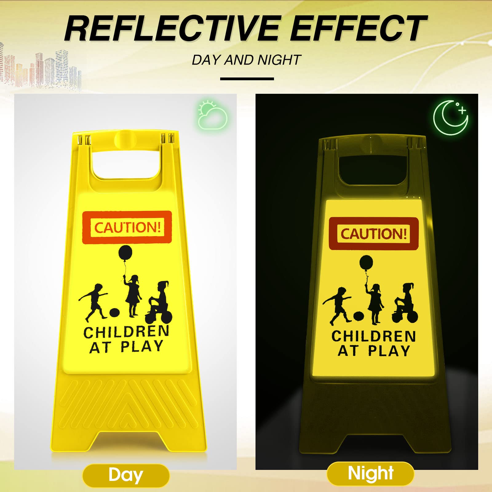Snapklik.com : 2 Pieces Reflective Kids Playing Sign For Street Slow ...