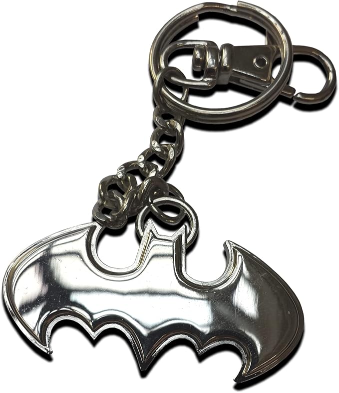 The Noble Collection DC Batman: Batman Logo Keychain in Stainless Steel ...
