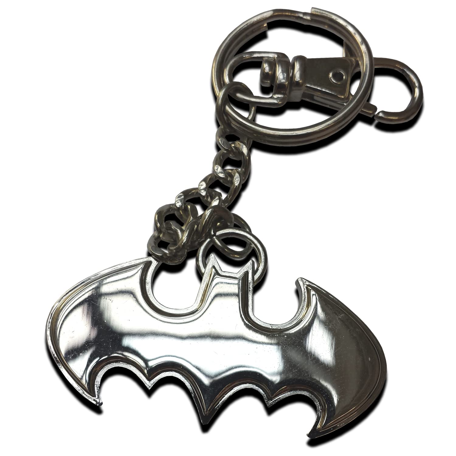 The Noble Collection Batman Shaped Logo Keychain Stainless Steel ...