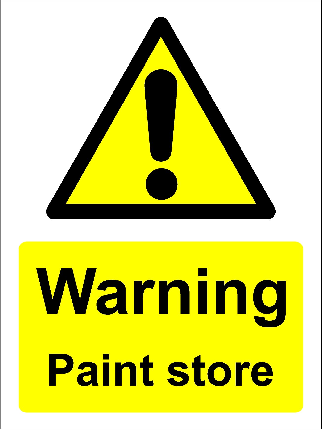 Warning Paint Store Sign - Self Adhesive Vinyl 200mm x 150mm : Amazon ...