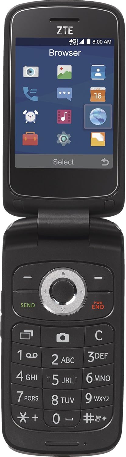 Amazon.com: TracFone ZTE Z233 4G LTE Prepaid Phone : Cell Phones ...