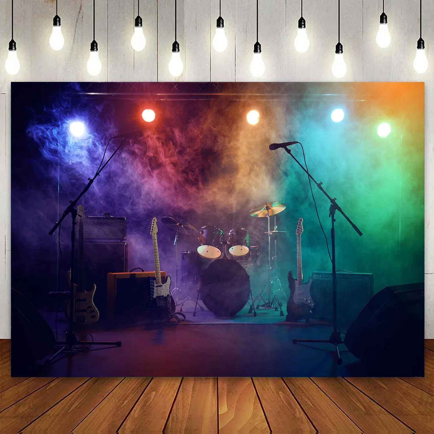 Amazon.com : FunMemory Music Concert 7x5ft Vinyl Backdrop with Stage ...