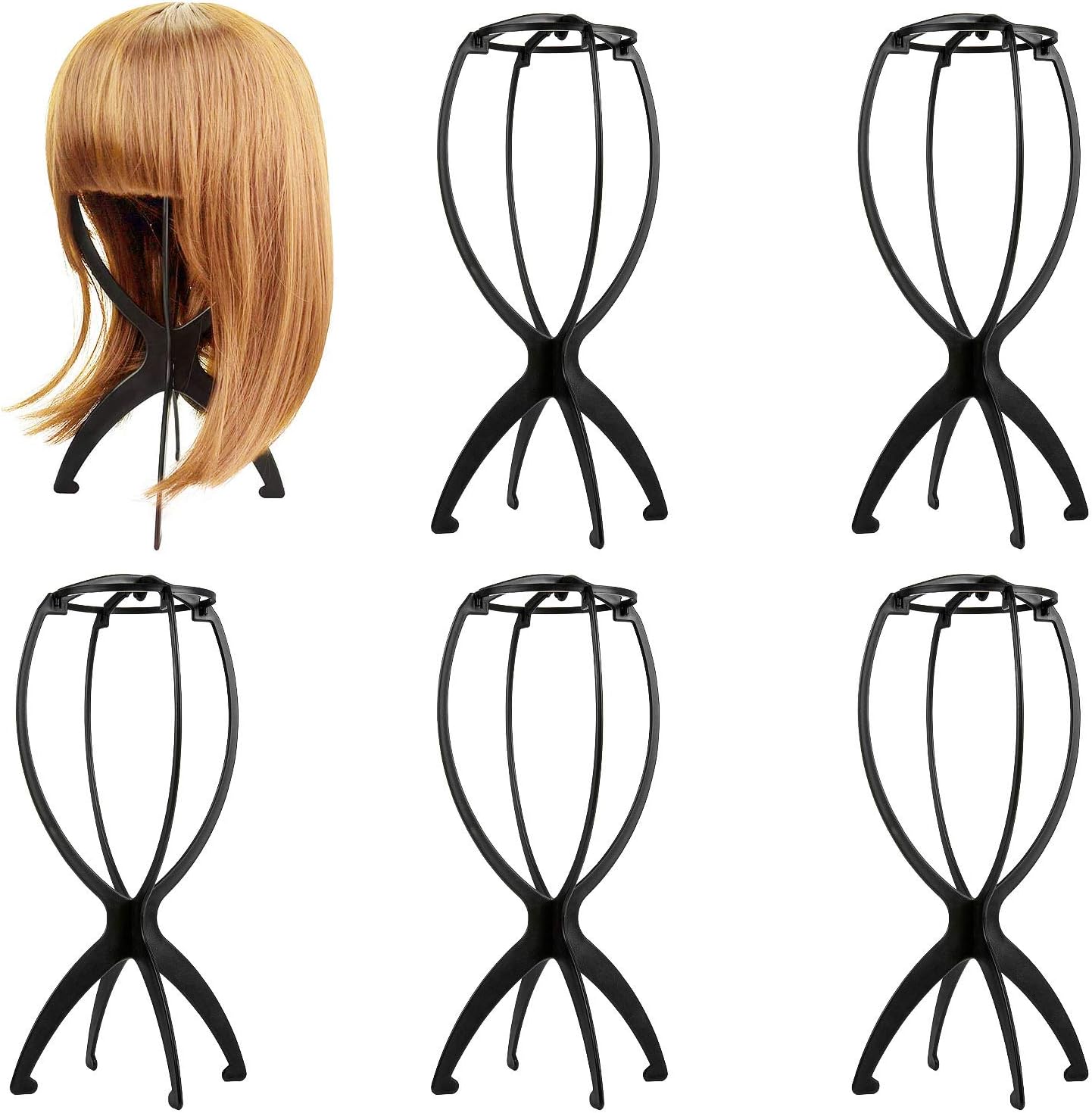 Czemo Lot de 6 Support de Perruque Plastique Porte Perruque Présentoirs ...