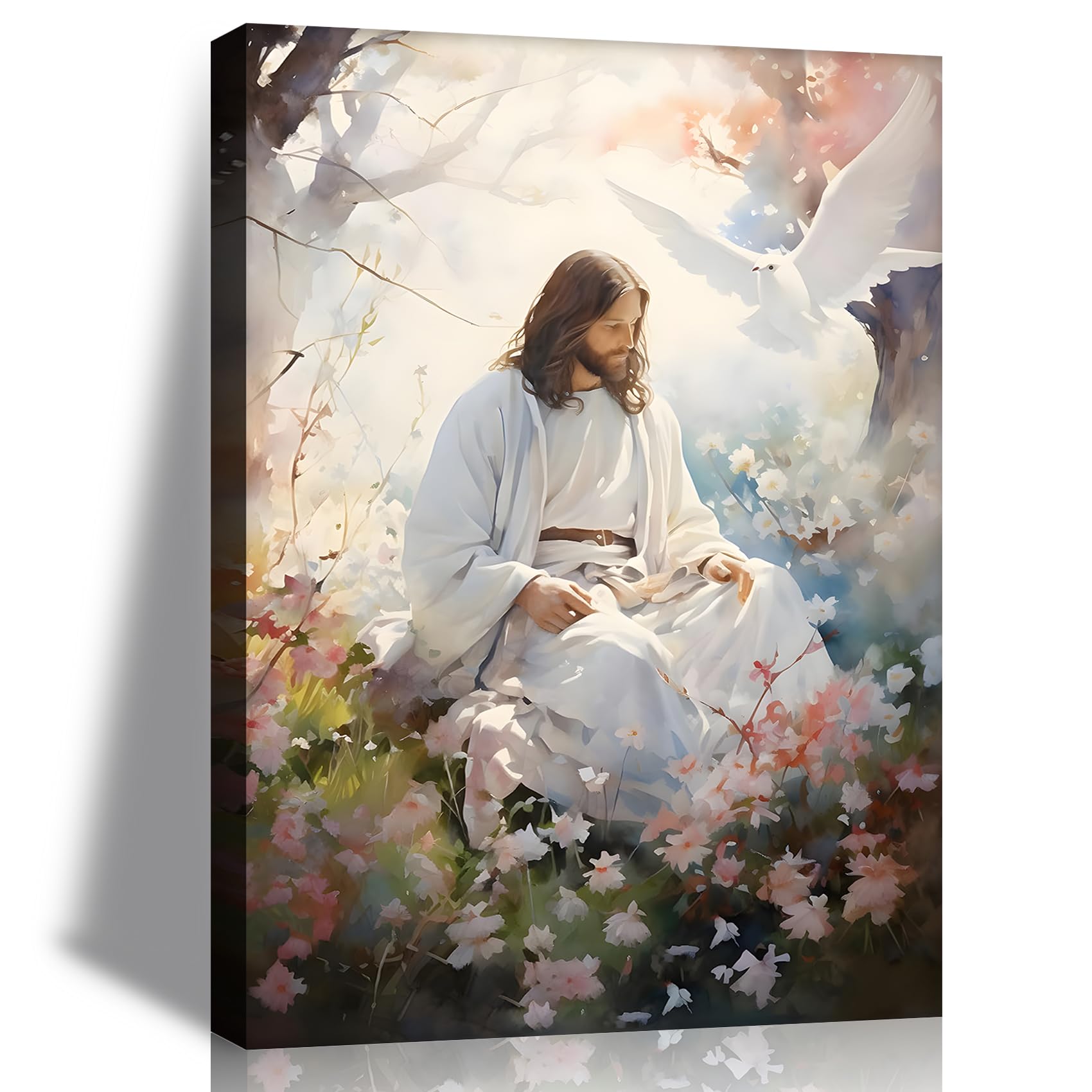 Amazon.com: BJVJKSU Jesus Canvas Wall Art Jesus in the Garden Poster ...