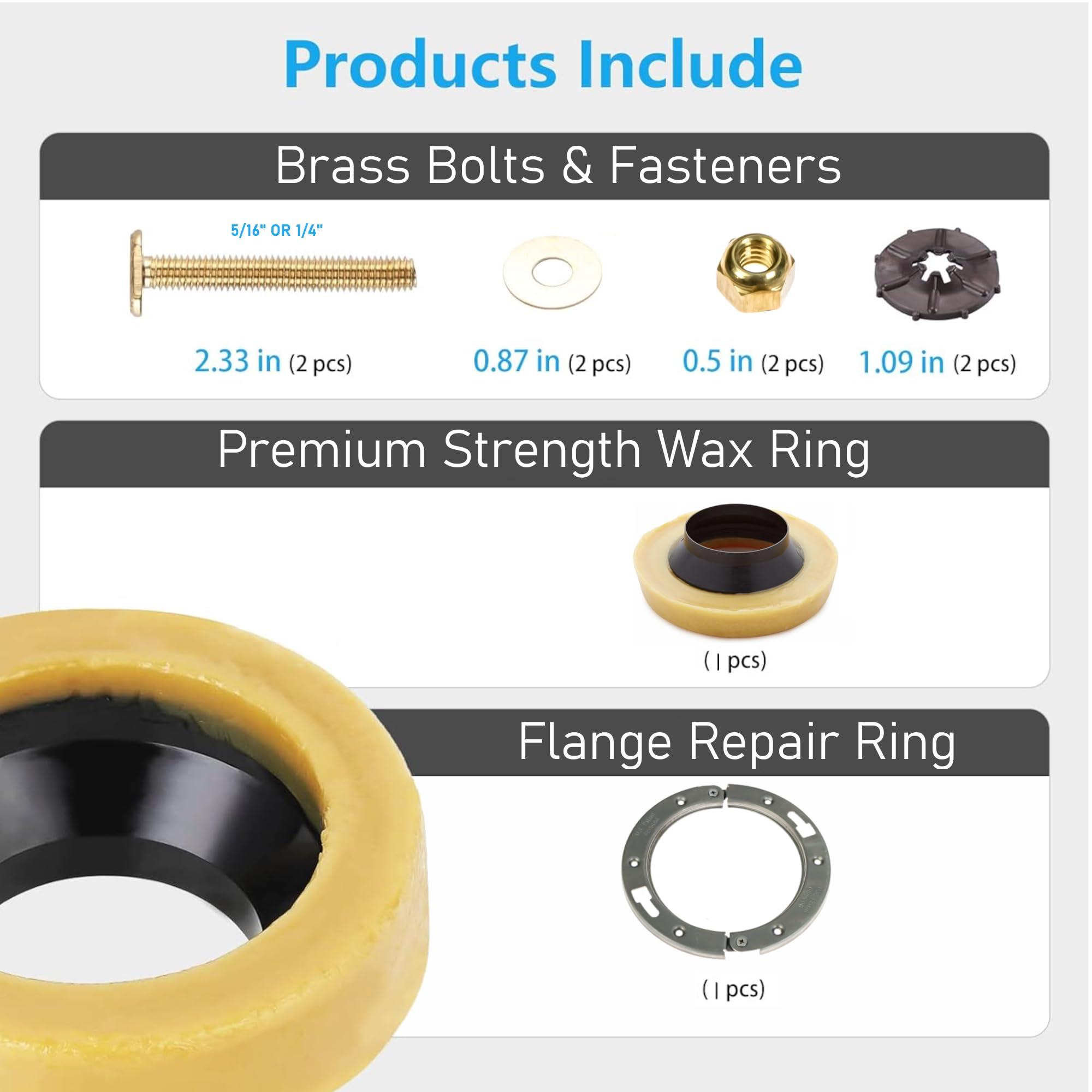 Snapklik.com : The Clam 2-Piece Toilet Flange Repair Kit Combo