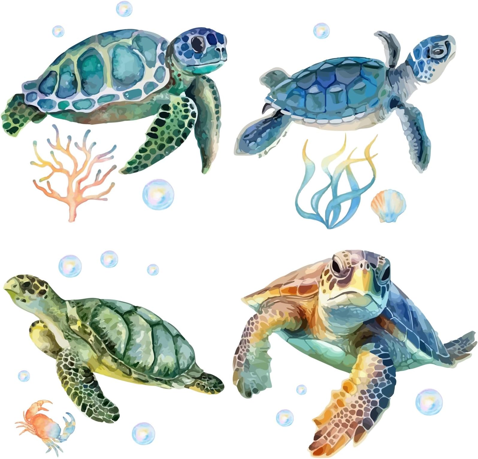 Amazon.com: HOWAF 8 Sheets Ocean Animal Window Clings for Under The Sea ...
