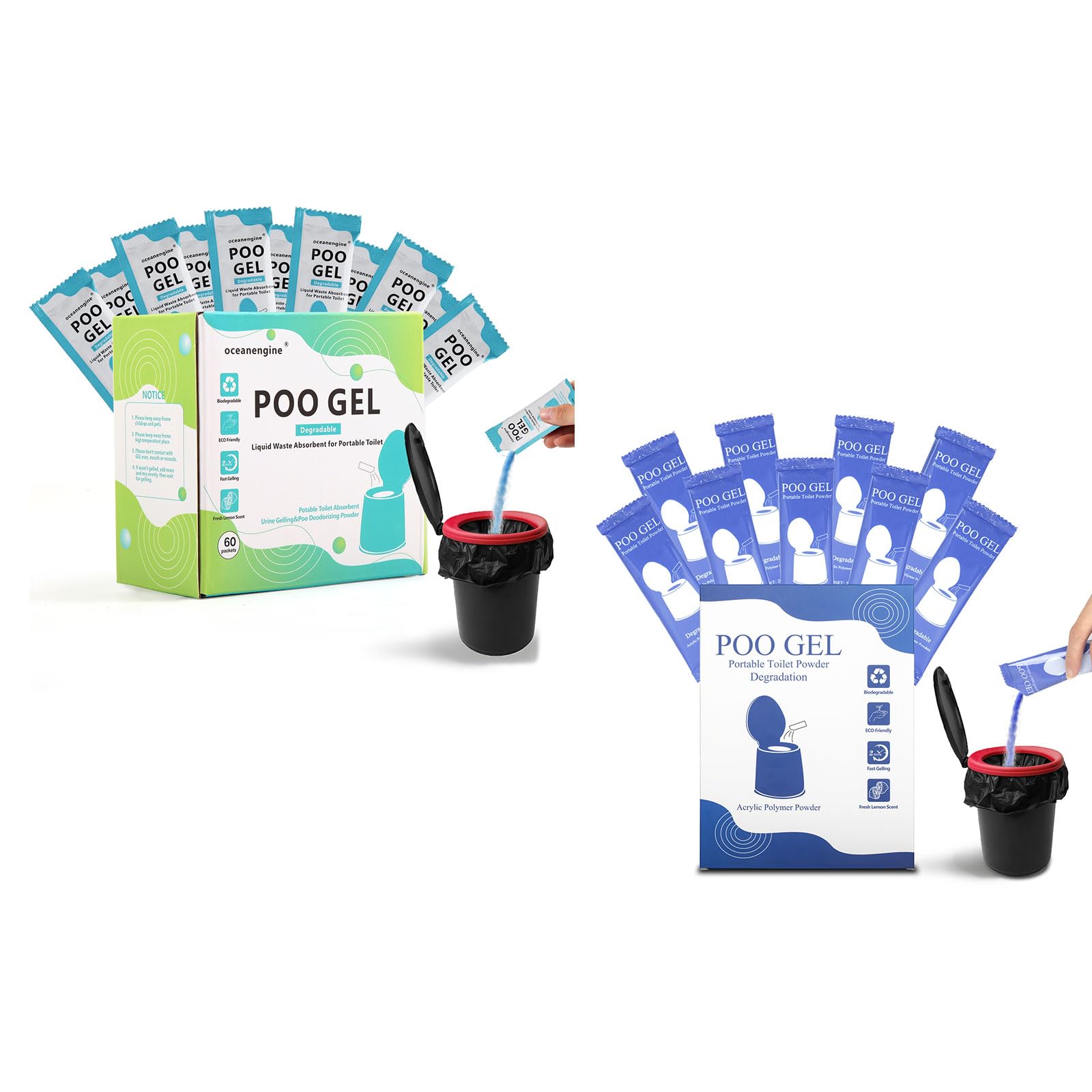 Amazon.com: oceanengine Portable Toilet Absorbent Gel, Portable Toilet ...