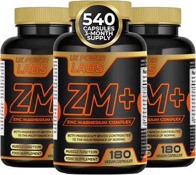 ZM+ Zinc Magnesium B6 Supplement for Men – High Strength ZMA Complex ...