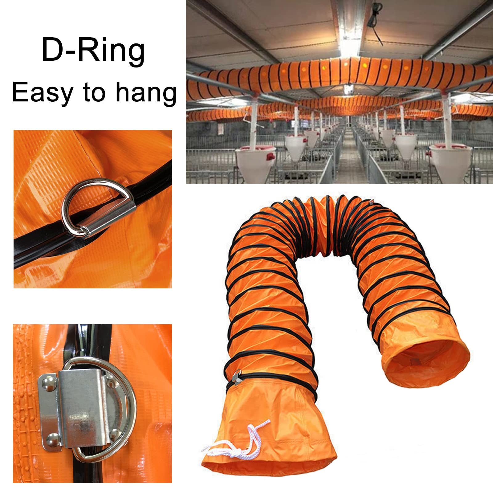 Duct Blower Motor Hose 8 In. Axial Confined Space Ventilator With
