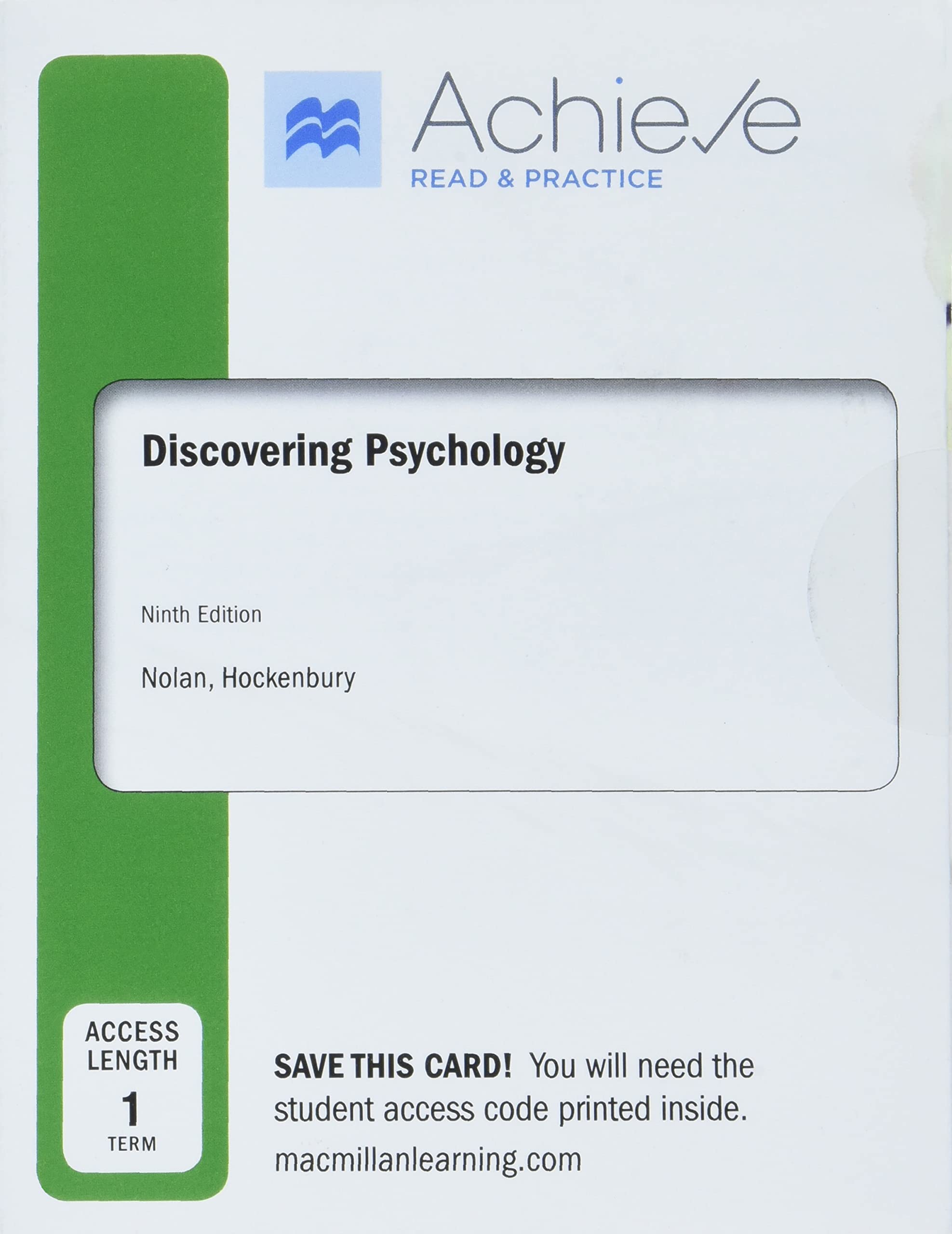 Amazon.com: Achieve Read and Practice Discovering Psychology (1-Term ...