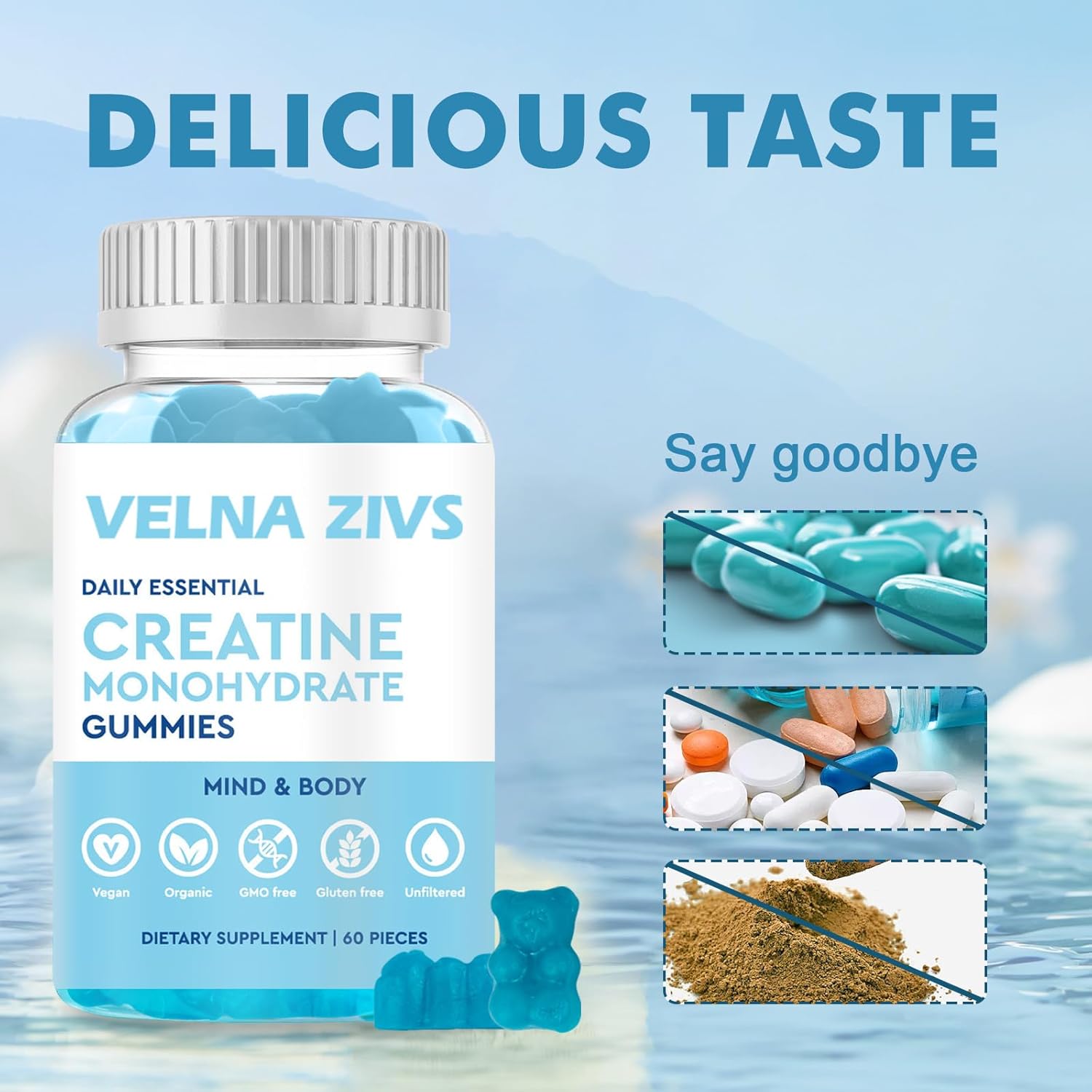 Velna zivs Suplemento gomoso de monohidrato de creatina para hombres y ...