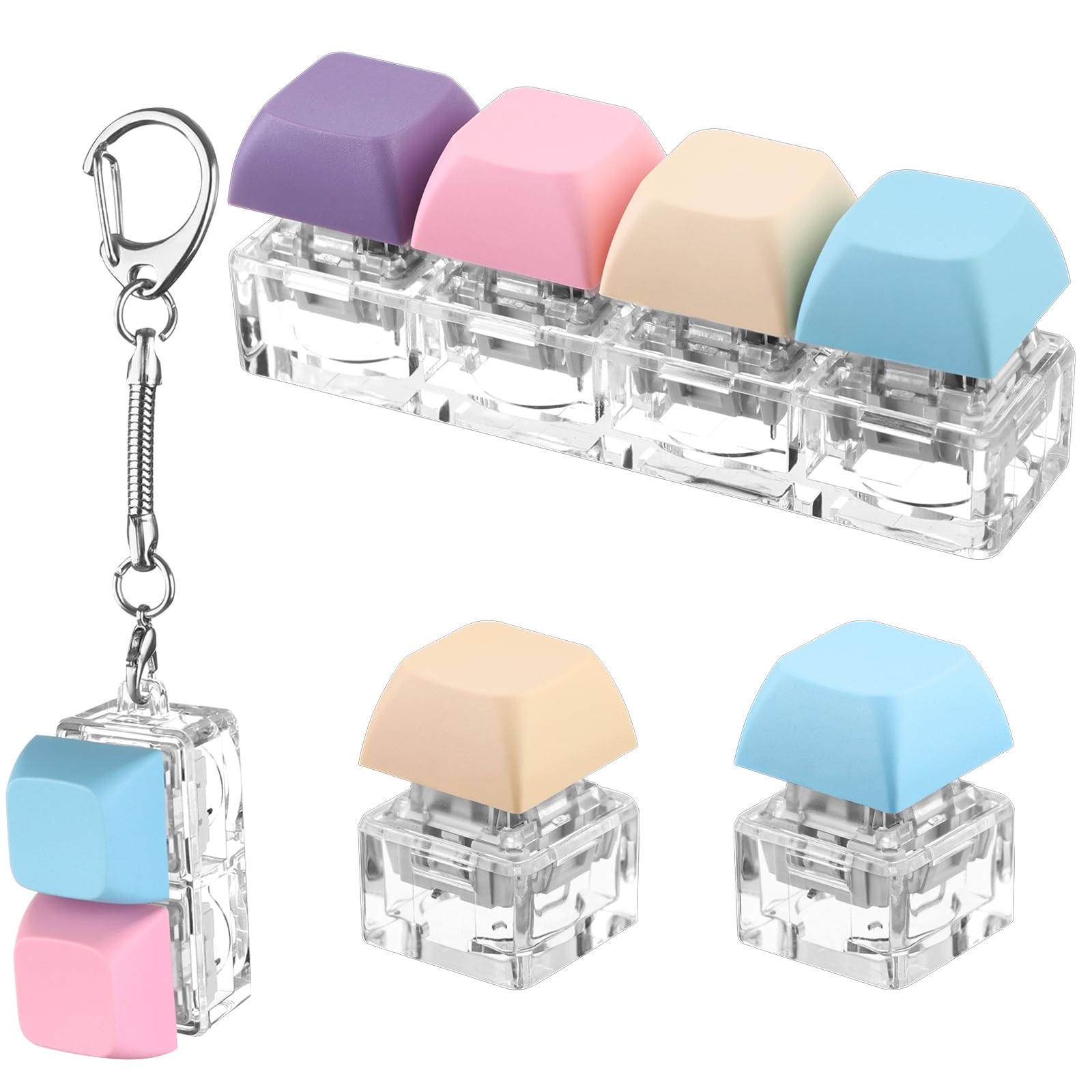 Amazon.com: 4 Pcs Keyboard Fidget Keychain Keyboard clicker Fidget ...