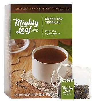 Amazon.com : Mighty Leaf Green Tea, Tropical, 1.32oz 15 Pouches ...