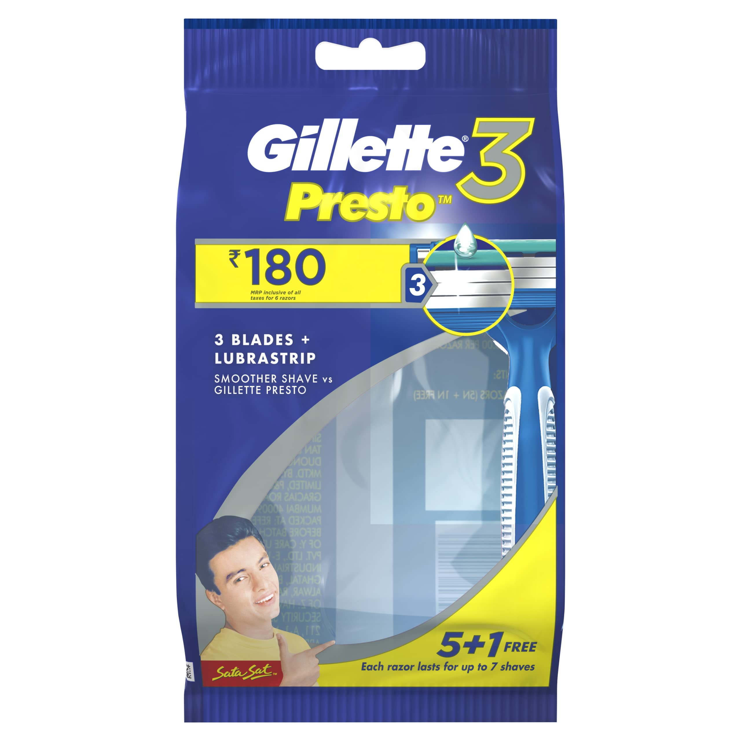 Gillette Presto 3 5 nos Pack : Amazon.in: Health & Personal Care