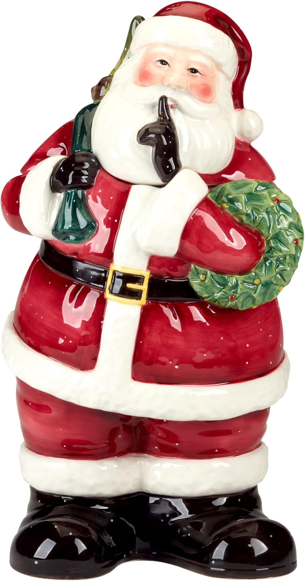 Amazon.com: Cosmos Evergreen Holiday Santa Cookie Jar: Home & Kitchen