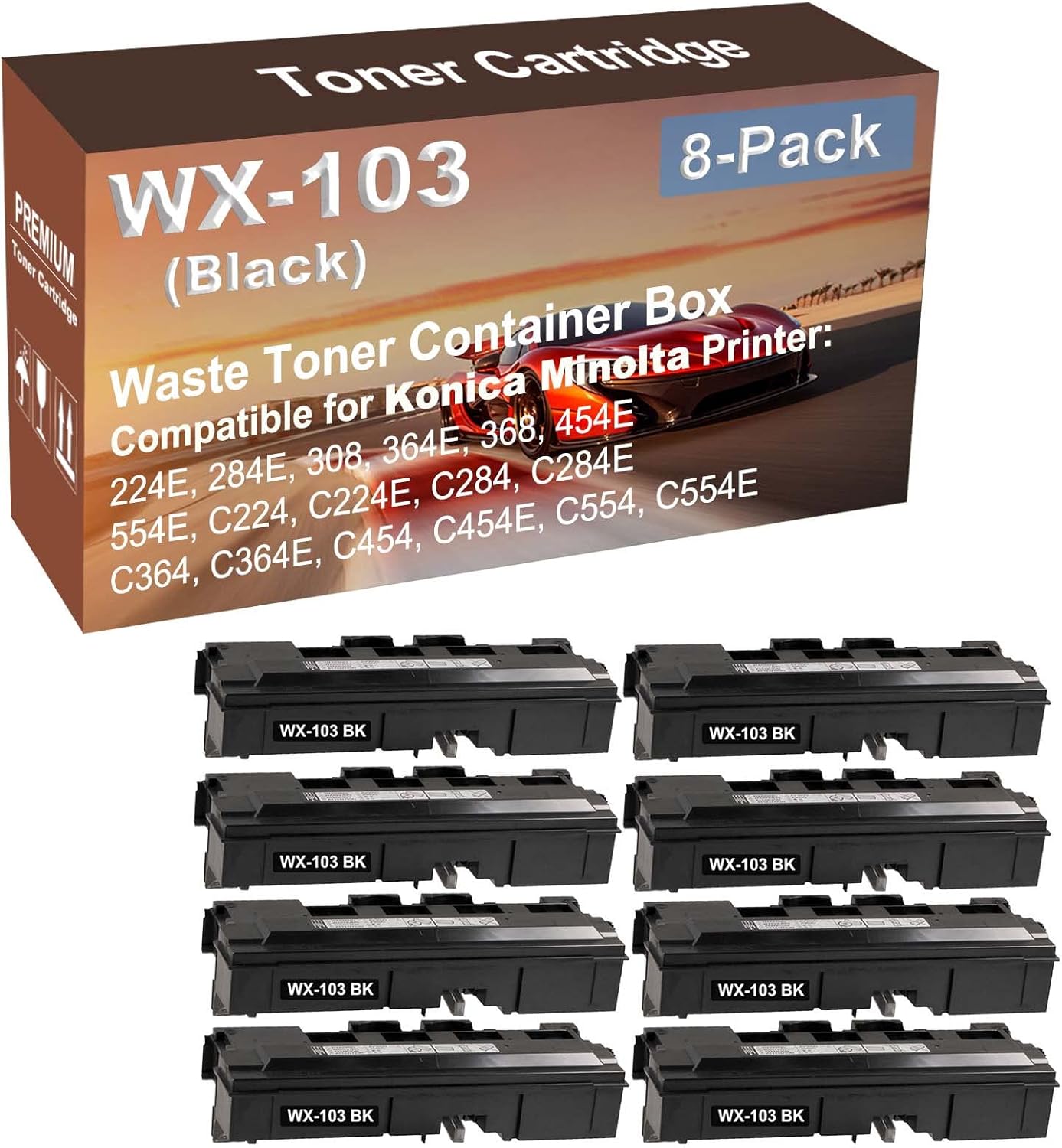Amazon.com: 8-Pack Compatible High Capacity WX103 WX-103 Waste Toner ...