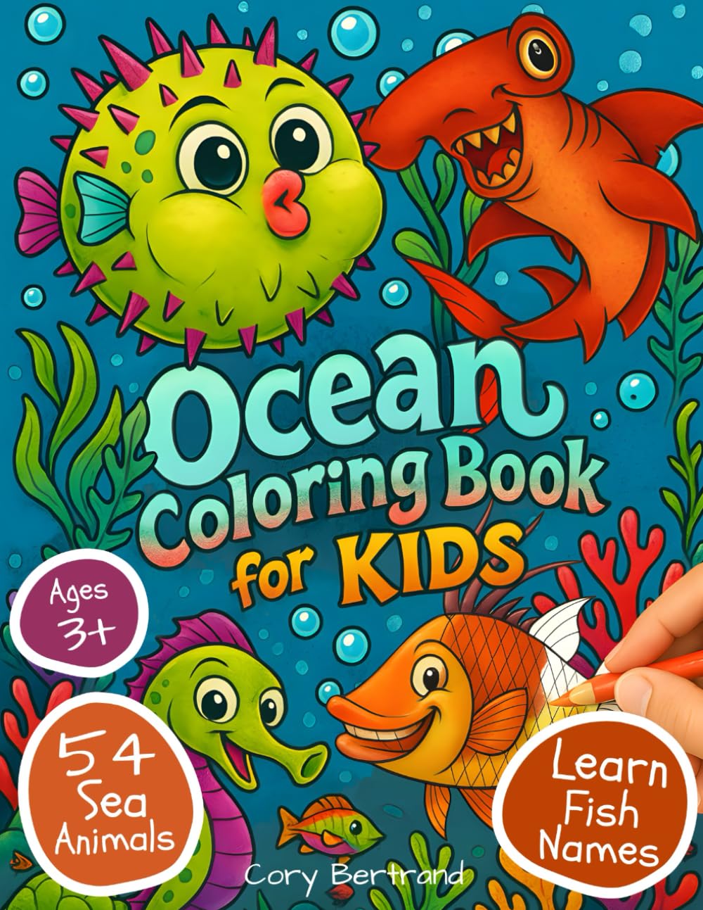 Amazon.com: Ocean Coloring Book for Kids: Learn 54 Sea Creatures ...