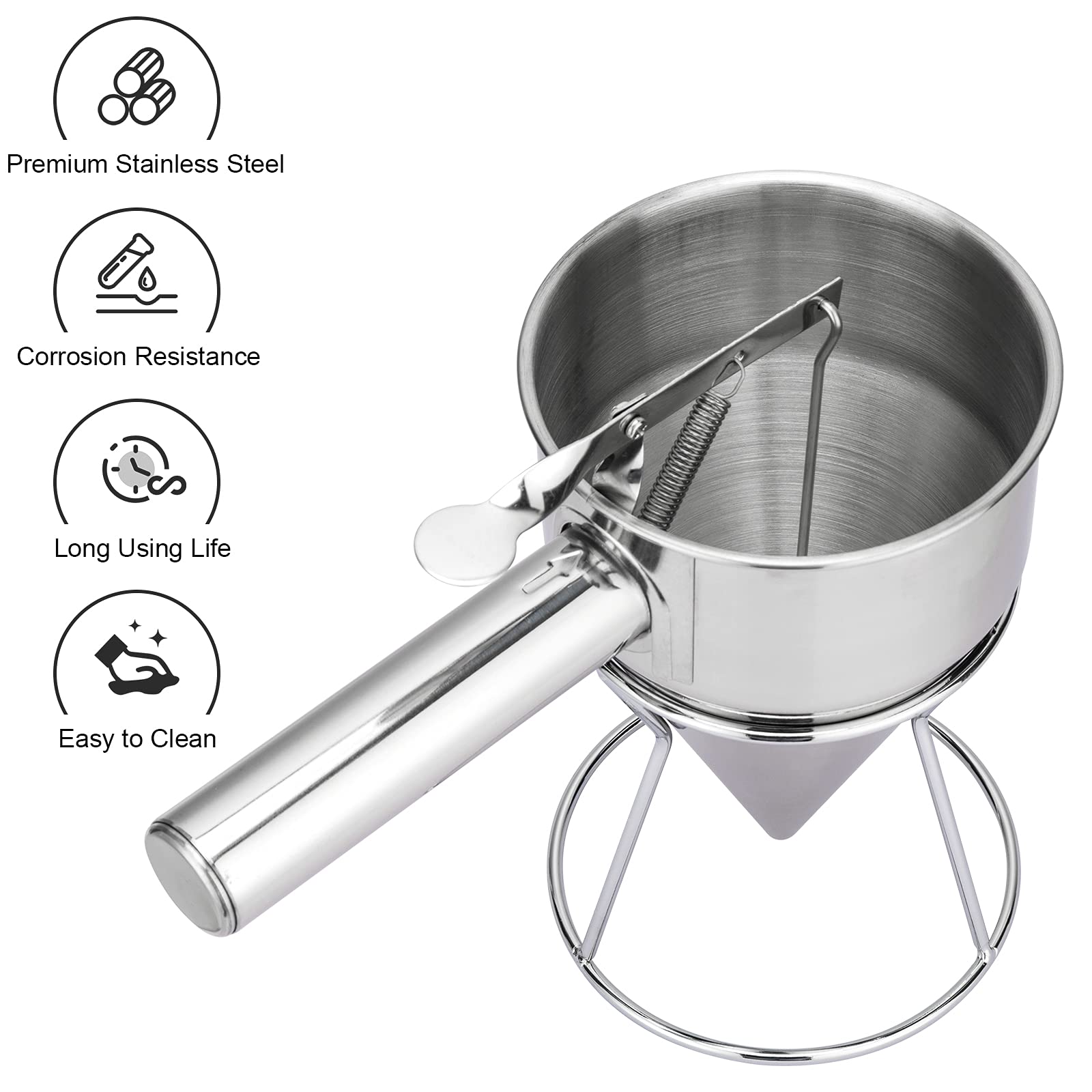 Snapklik.com : MyLifeUNIT Pancake Batter Dispenser, Stainless Steel ...
