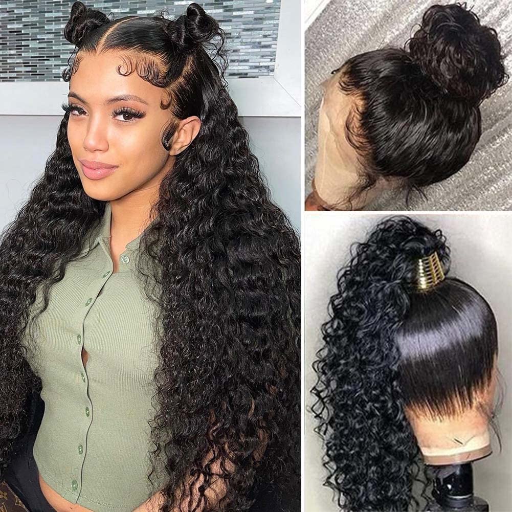 Amazon.com : 30 inch 360 Lace Front Wigs Human Hair Pre Plucked with ...