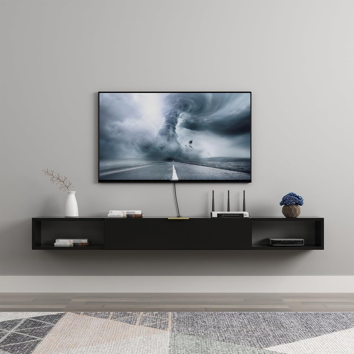 Wall-mounted Modern Floating TV Stand Floating Wall TV Cabinet Stand ...