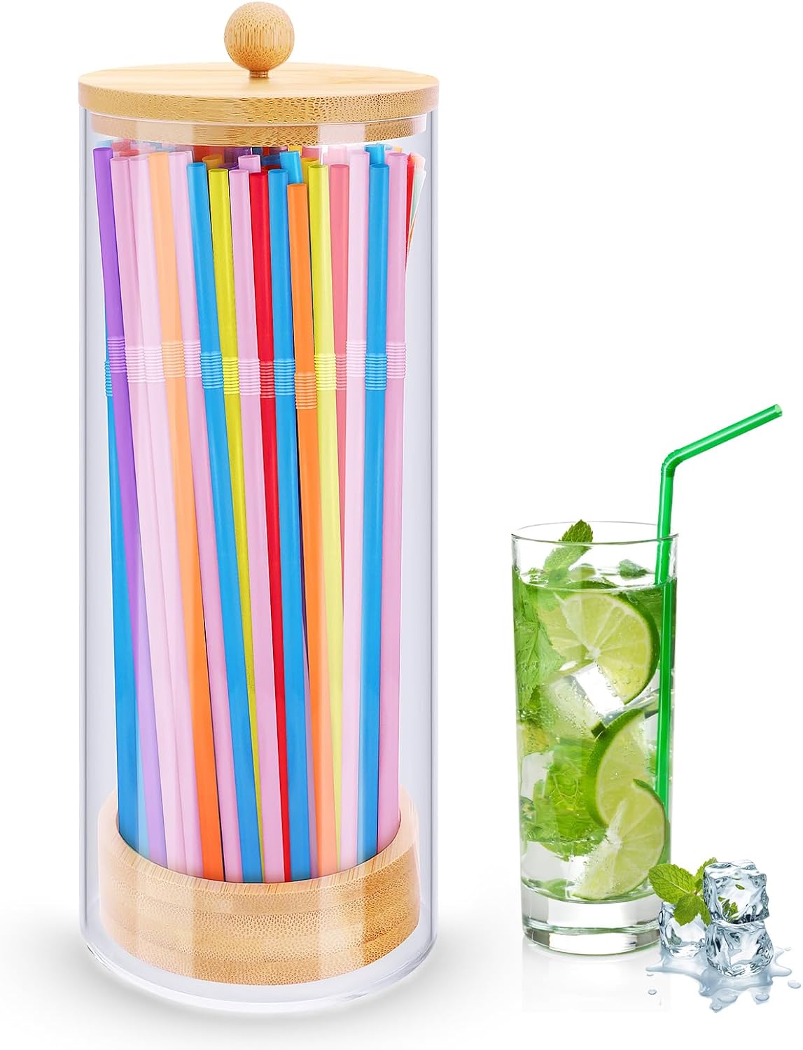 Amazon.com: JYPS Acrylic Straw Holder Dispenser for Counter with 100 ...