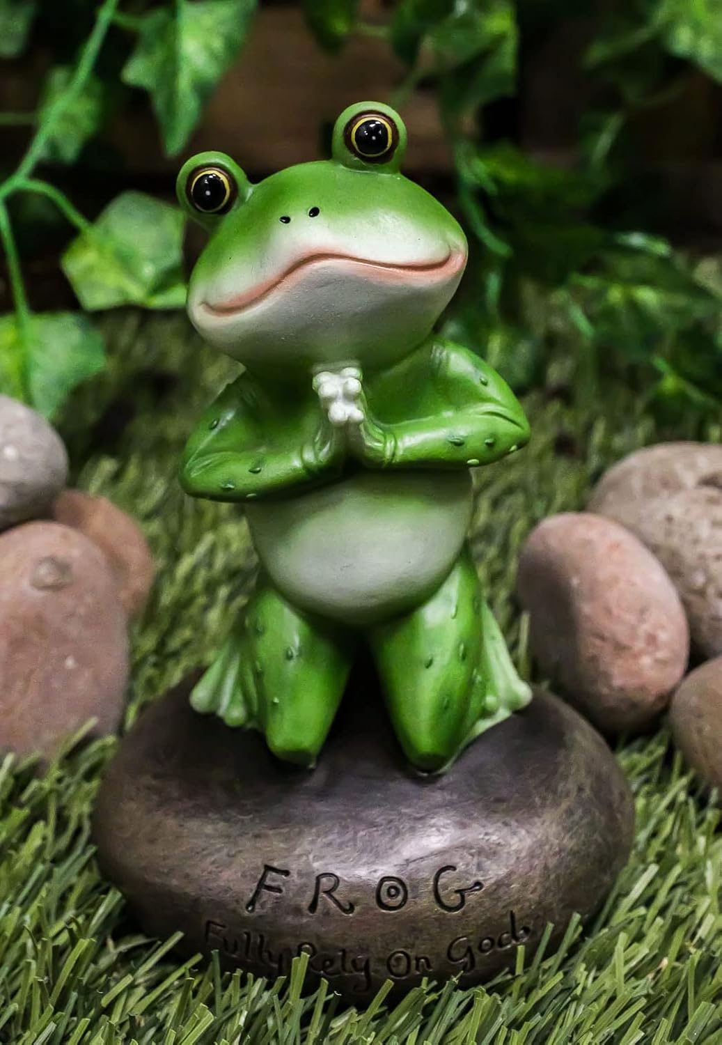 Amazon.com: Ebros Gift Whimsical Frog Leap of Faith Starts with Prayer ...