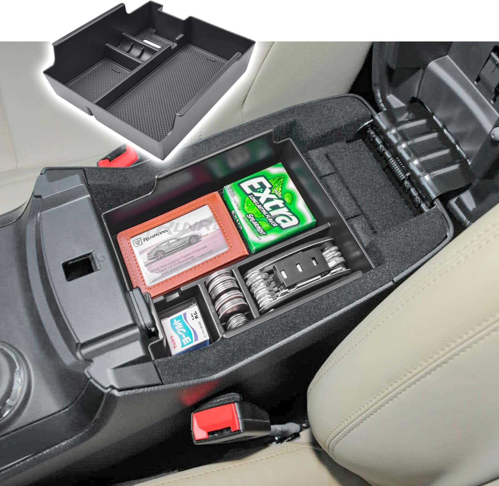 Amazon.com: RUNROAD Center Console Insert Organizer Compatible with ...