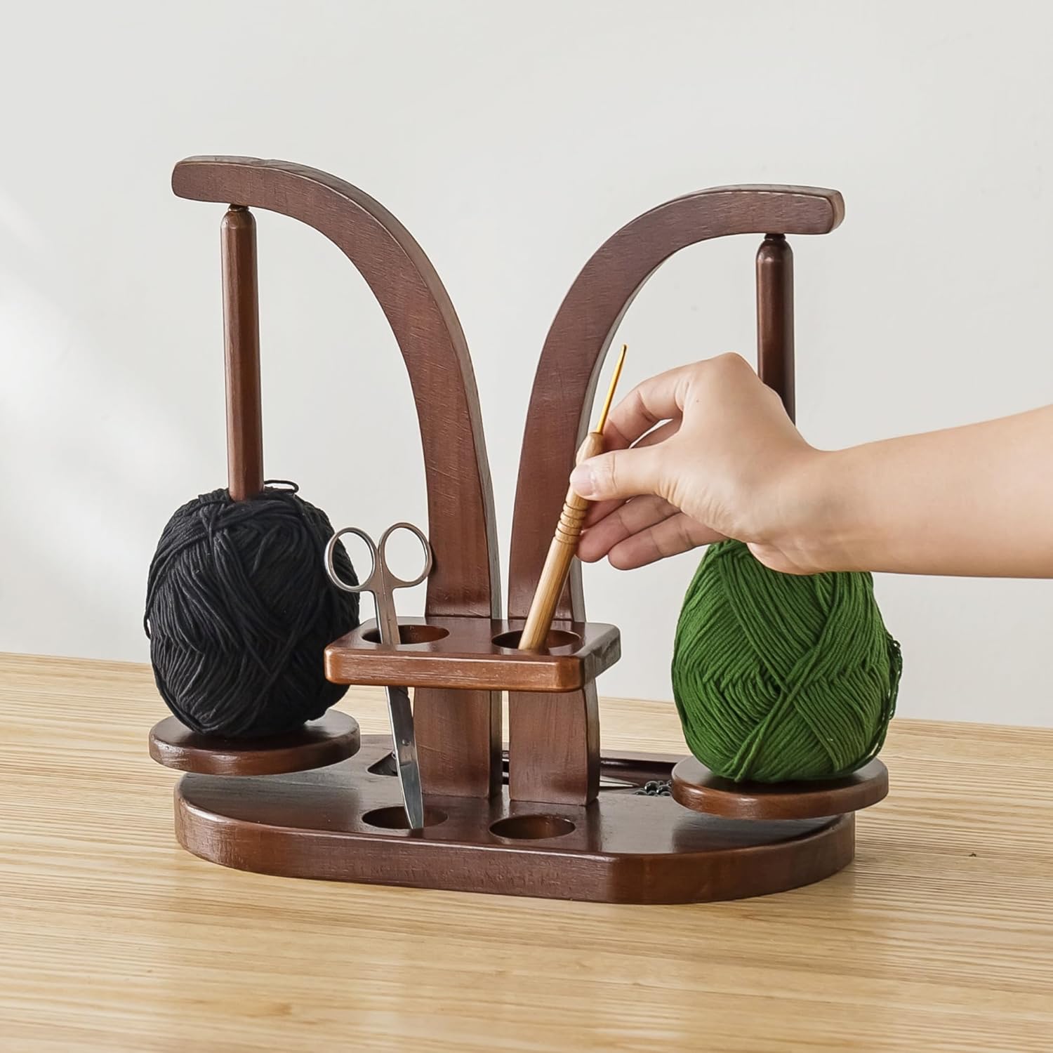 Amazon.com: Baffect Yarn Holder Magnetic, Yarn Ball Holder Wooden, Yarn ...